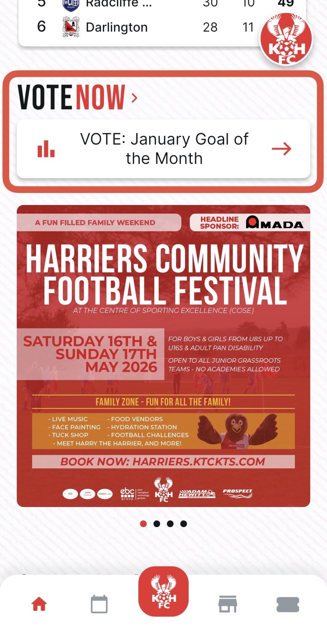 January Goal of the Month vote open - Official Website of the Harriers ...