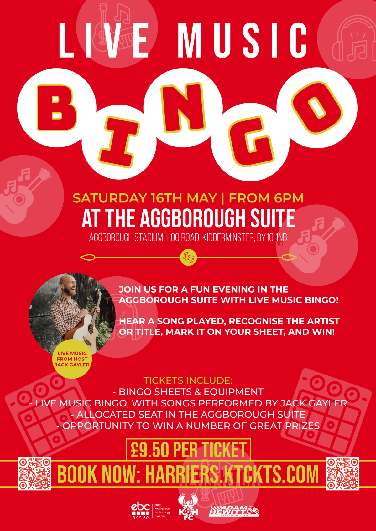 Live Music Bingo at the Aggborough Suite! - Official Website of the ...