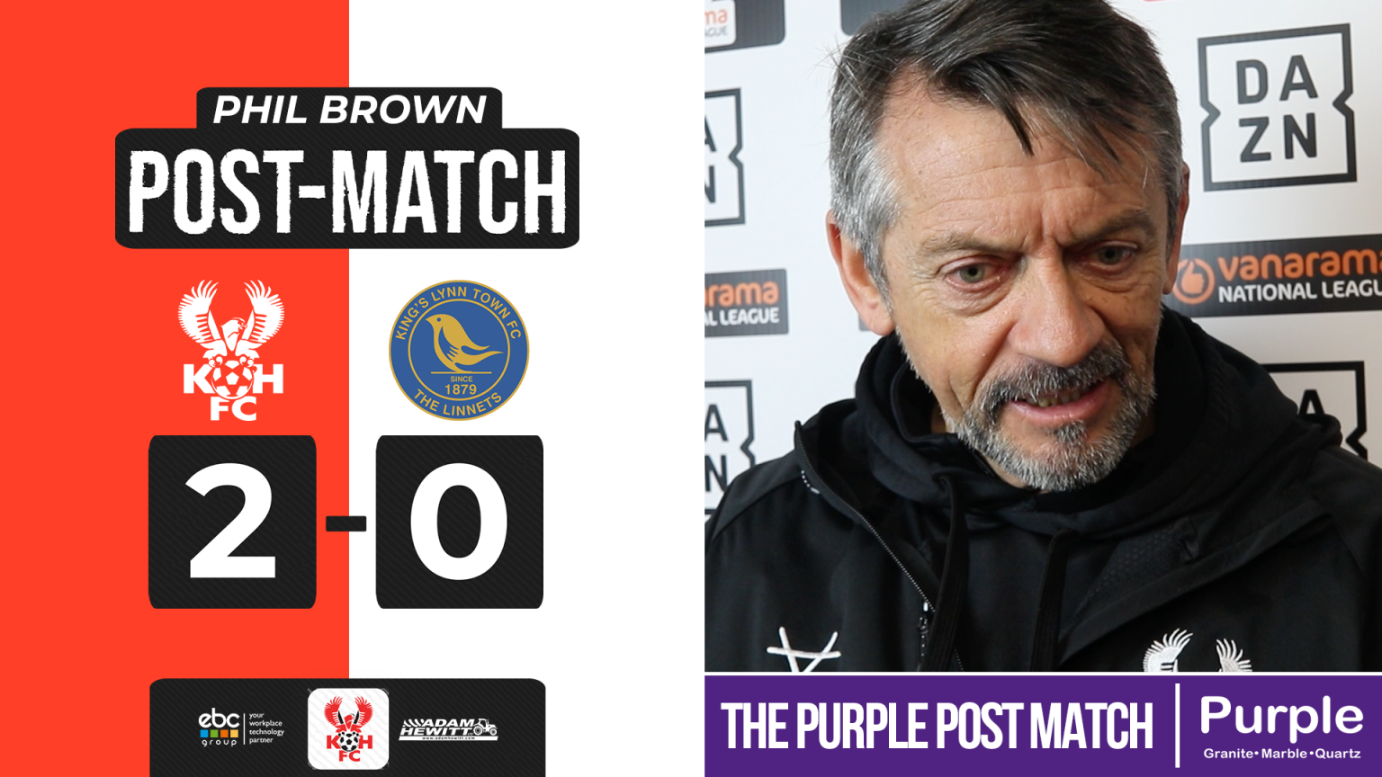 Interview: Phil Brown on King's Lynn win - Official Website of the ...