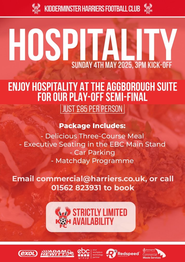 Sunday: Harriers v Chester tickets - Official Website of the Harriers ...