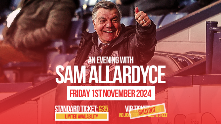 Sam Allardyce: Final tickets left - Official Website of the Harriers ...